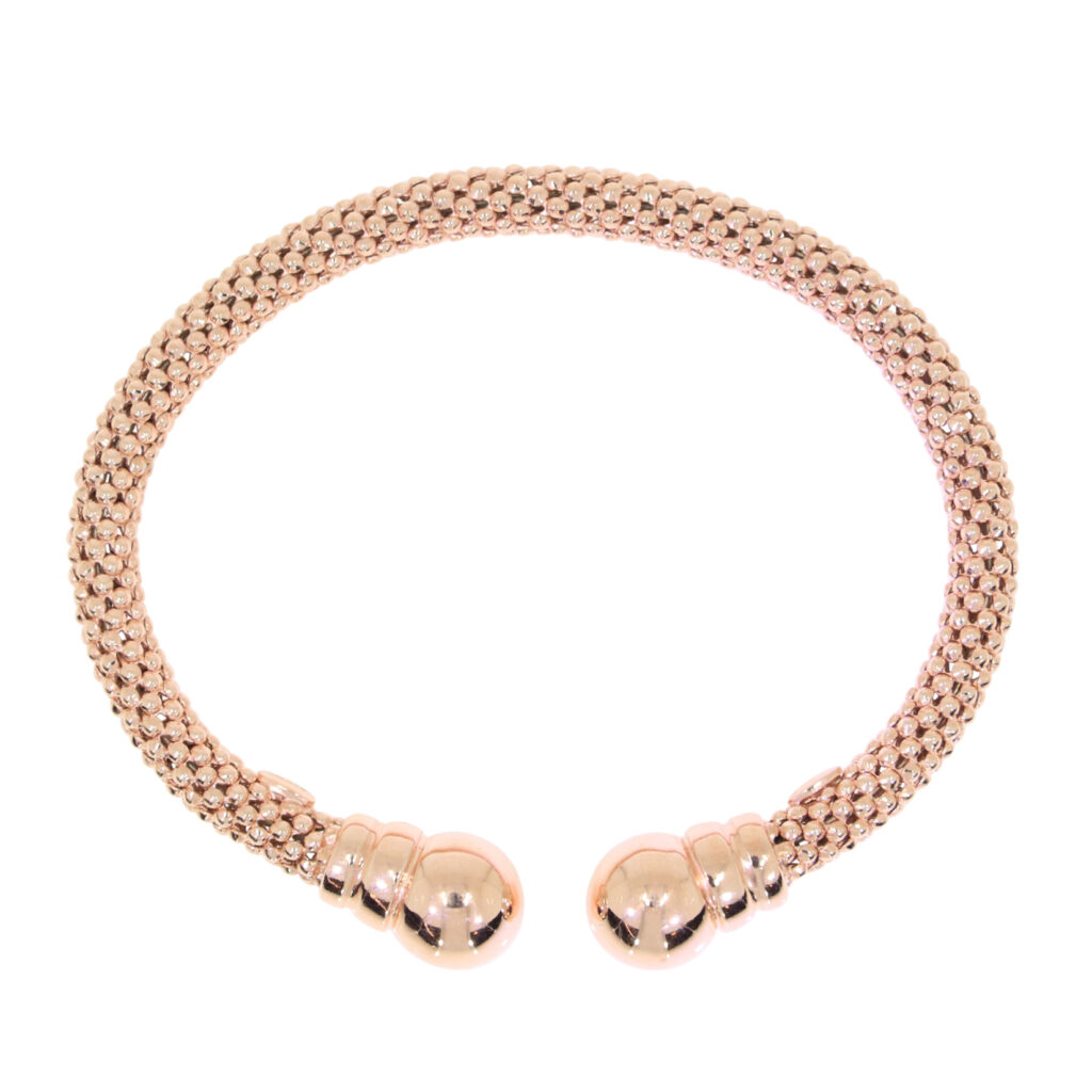 Rose gold on Sterling silver torque bangle - Connard & Son Ltd.